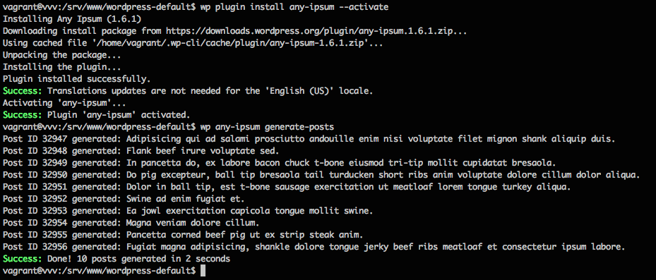 Now Its Even Easier To Bulk Generate Posts Using Wp Cli Bacon Ipsum